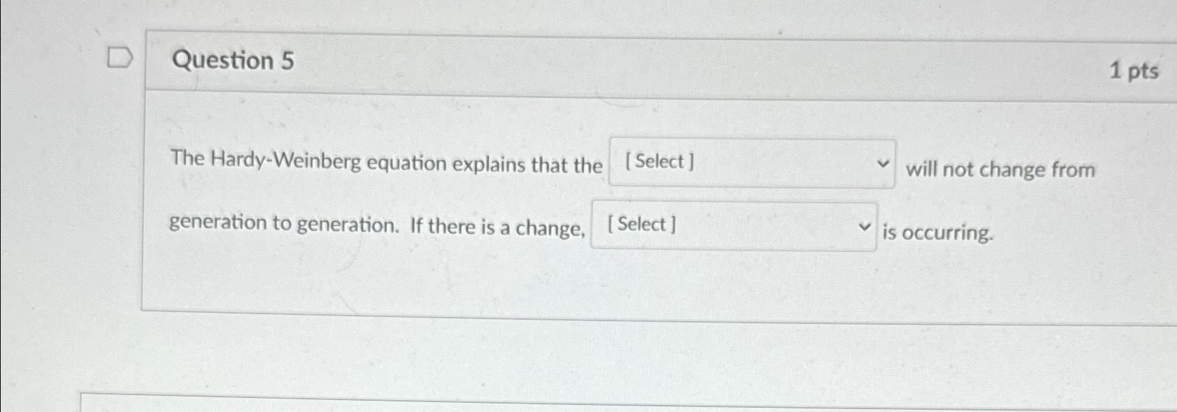 Solved Question 51 ﻿ptsThe Hardy-Weinberg equation explains | Chegg.com