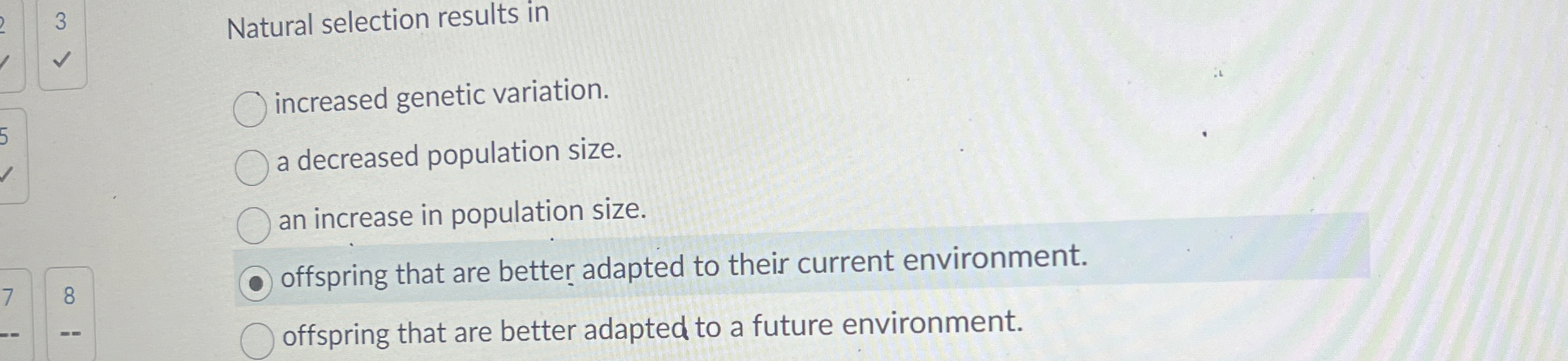 Solved 3Natural selection results inincreased genetic | Chegg.com