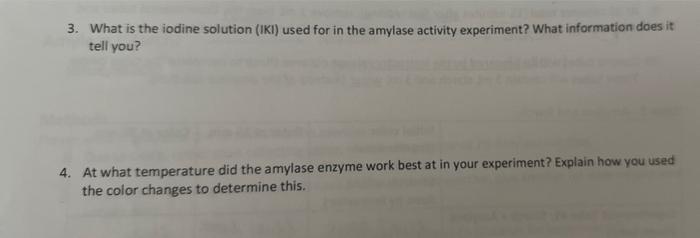 Solved 3. What is the iodine solution (IKI) used for in the | Chegg.com