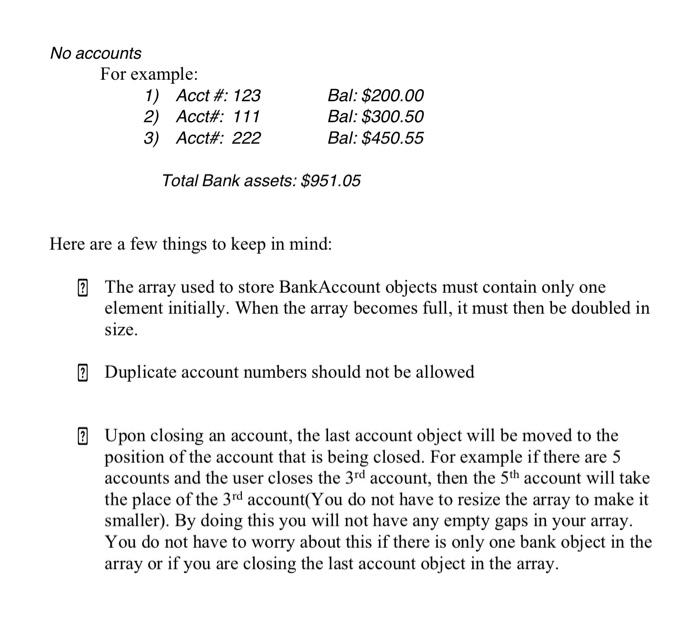 Solved Bank (Array) 1. Write a program named Bank that | Chegg.com