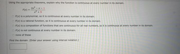 Solved Using the appropriate theorems, explain why the | Chegg.com