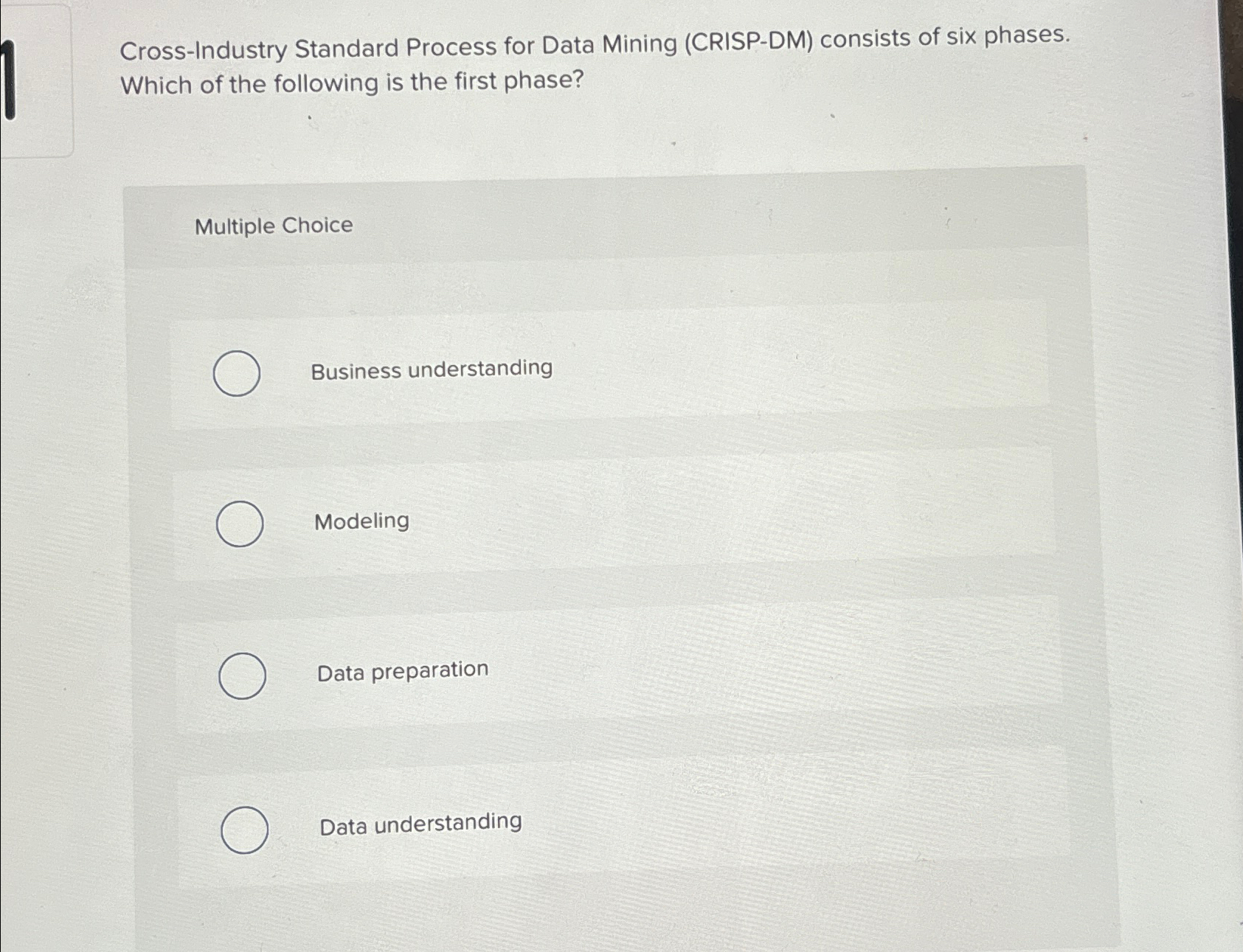 Solved Cross Industry Standard Process For Data Mining