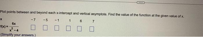 Solved Plot points between and beyond each x-intercept and | Chegg.com