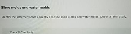 Solved Slime molds and water moldsIdentify the statements | Chegg.com