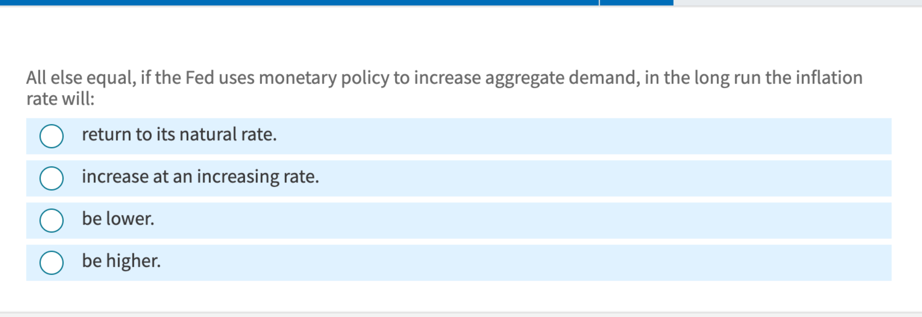 Solved All else equal, if the Fed uses monetary policy to | Chegg.com