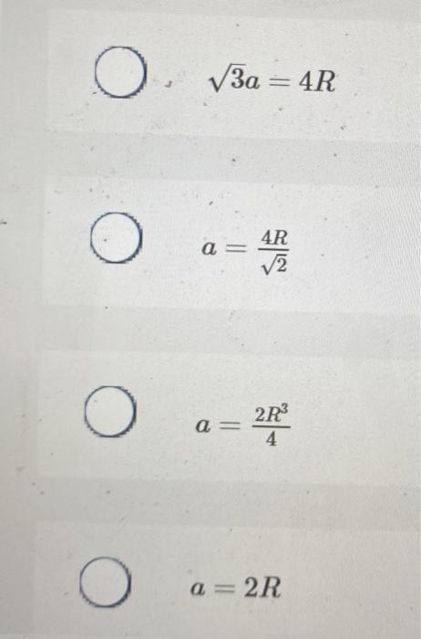 Solved Which of the following relationships between lattice | Chegg.com