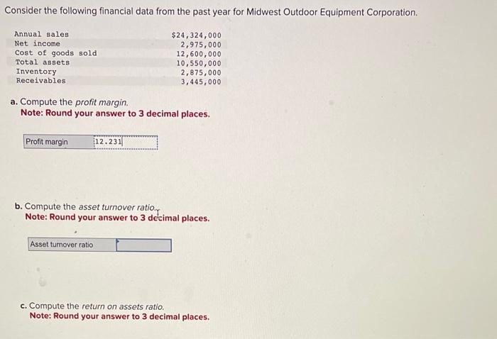 Solved Consider the following financial data from the past | Chegg.com