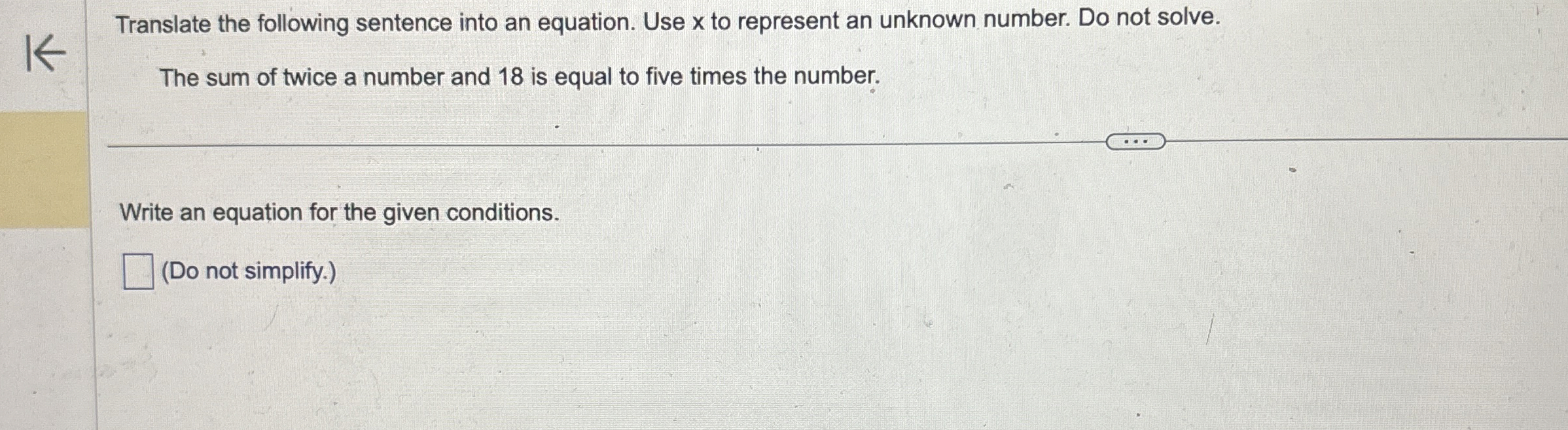 Solved Translate the following sentence into an equation. | Chegg.com