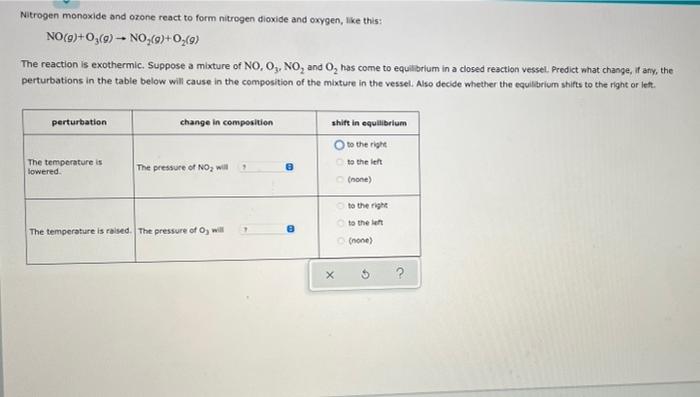 Solved Nitrogen monoxide and ozone react to form nitrogen | Chegg.com
