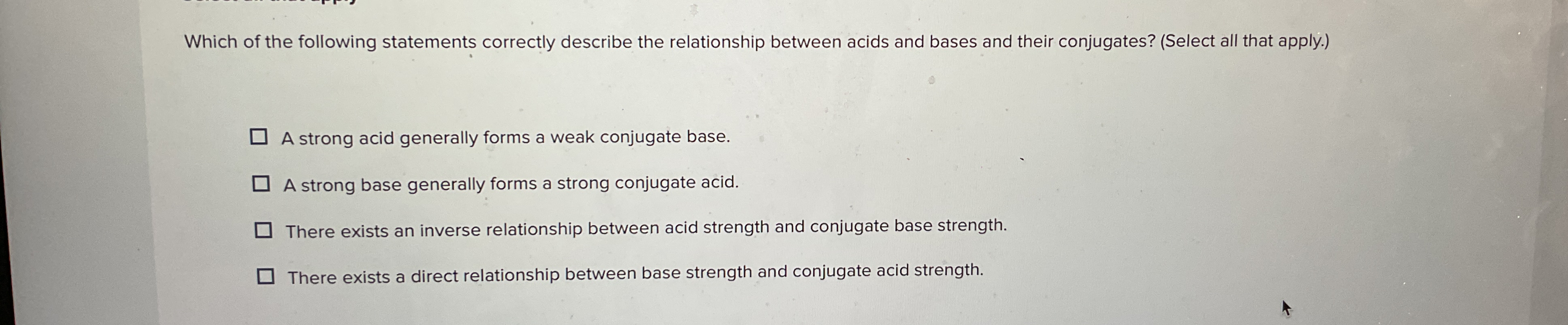 Solved Which of the following statements correctly describe | Chegg.com