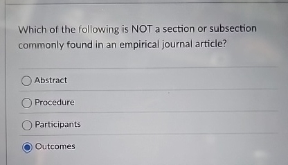 Solved Which of the following is NOT a section or subsection | Chegg.com
