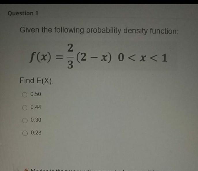 Solved Question 1 Given the following probability density | Chegg.com