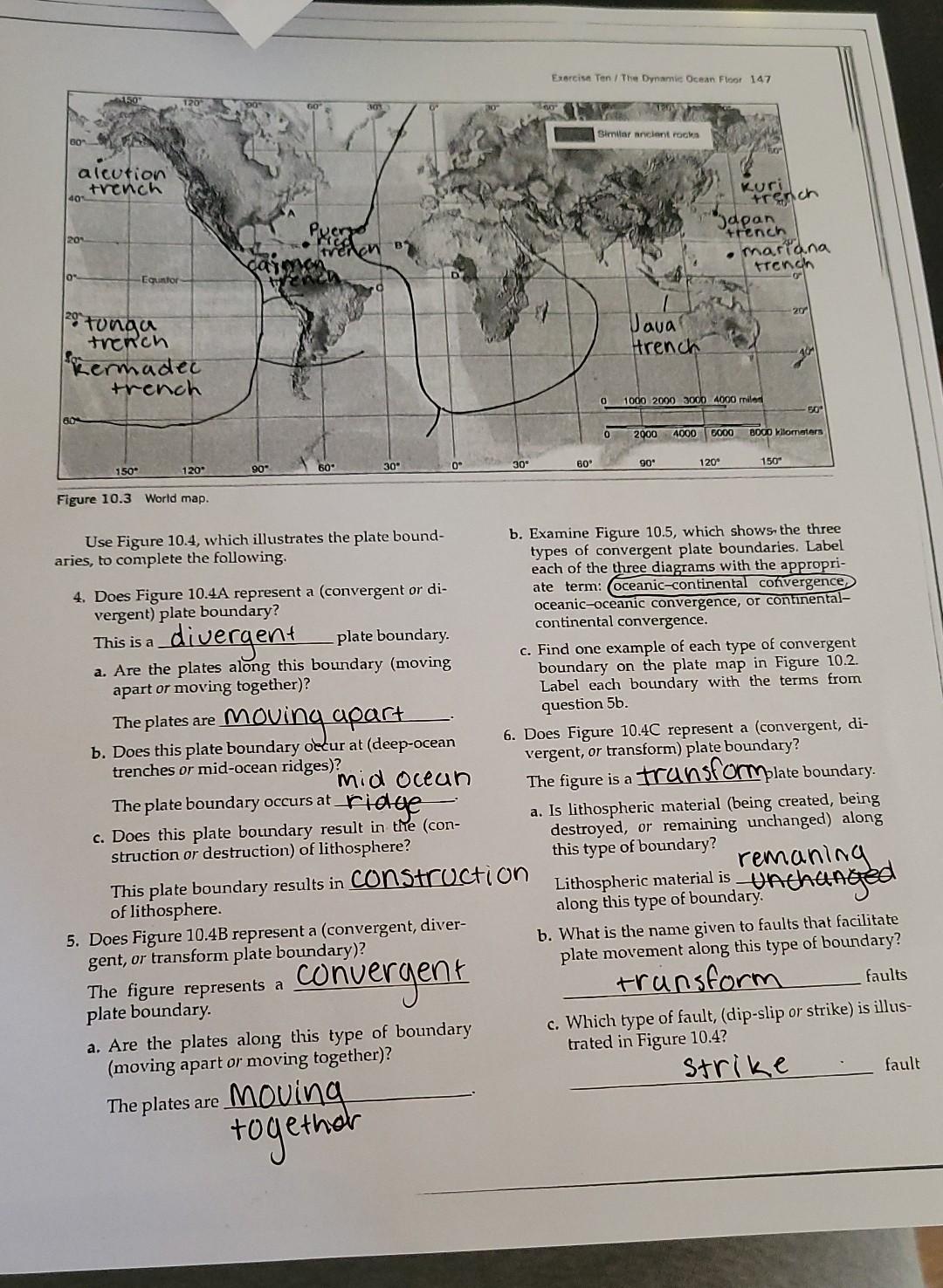 Solved SUMMARY/REPORT PAGE EXERCISE 10 The Dynamic Ocean | Chegg.com