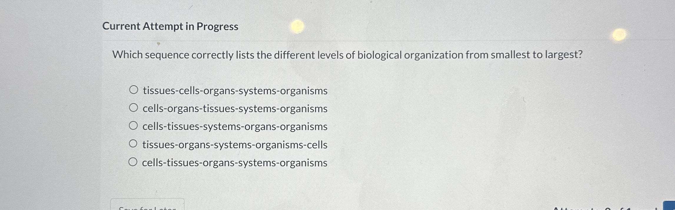 Solved Current Attempt in ProgressWhich sequence correctly | Chegg.com