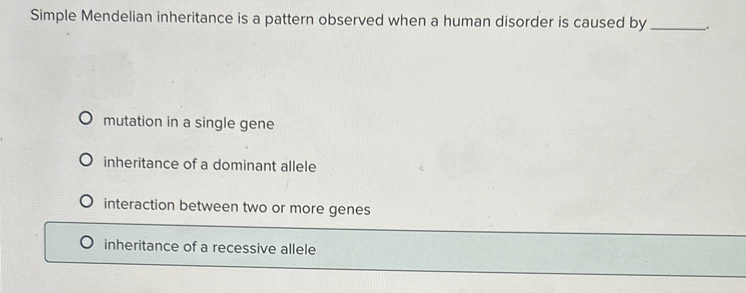 Solved Simple Mendelian inheritance is a pattern observed | Chegg.com
