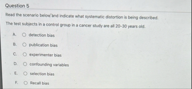 Solved Question 5Read the scenario below and indicate what | Chegg.com