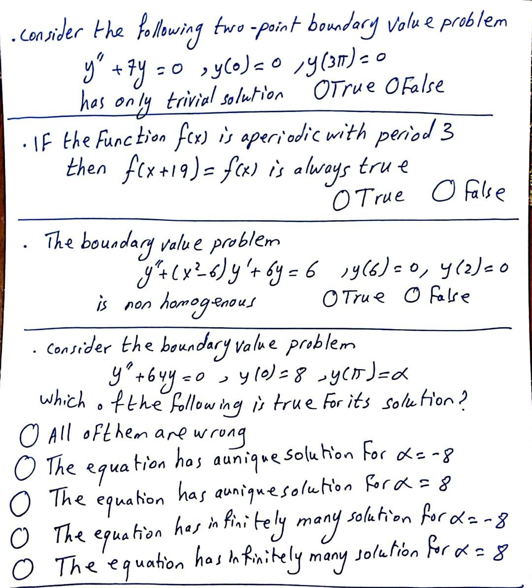 Solved consider the following two-point boundary value | Chegg.com