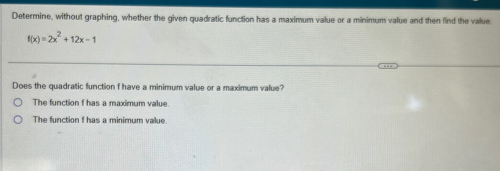 Solved Determine, without graphing, whether the given | Chegg.com