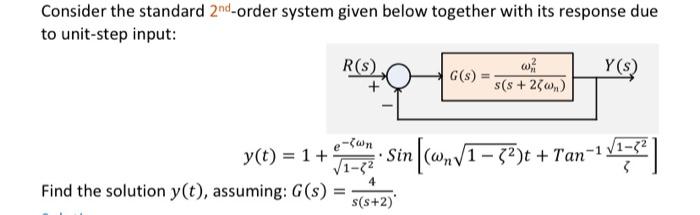 Solved Consider the standard 2nd -order system given below | Chegg.com