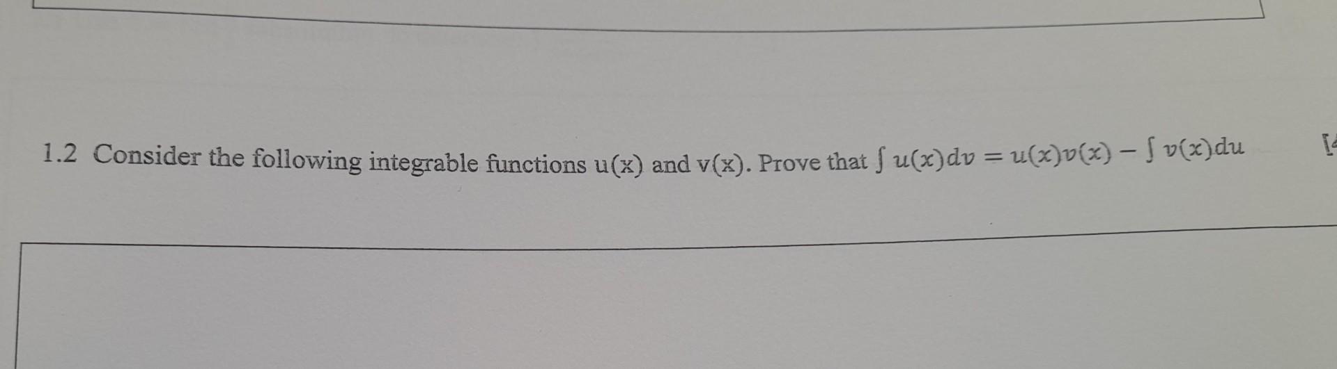 Solved 1.2 Consider the following integrable functions u(x) | Chegg.com
