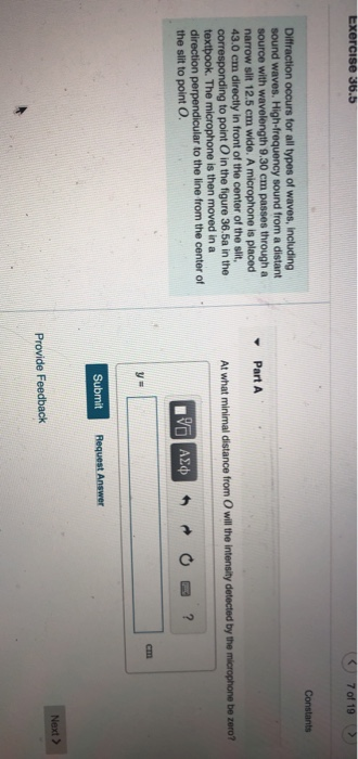 Solved Exercise 36.5 7 of 19 Constants Part A Diffraction | Chegg.com