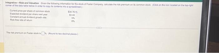 Solved The nak premium on Fester stock is (Aound to lap | Chegg.com