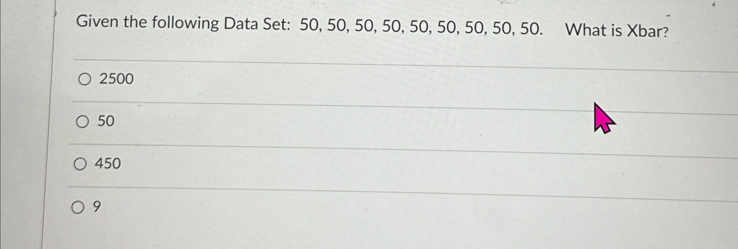Solved Given the following Data Set: | Chegg.com