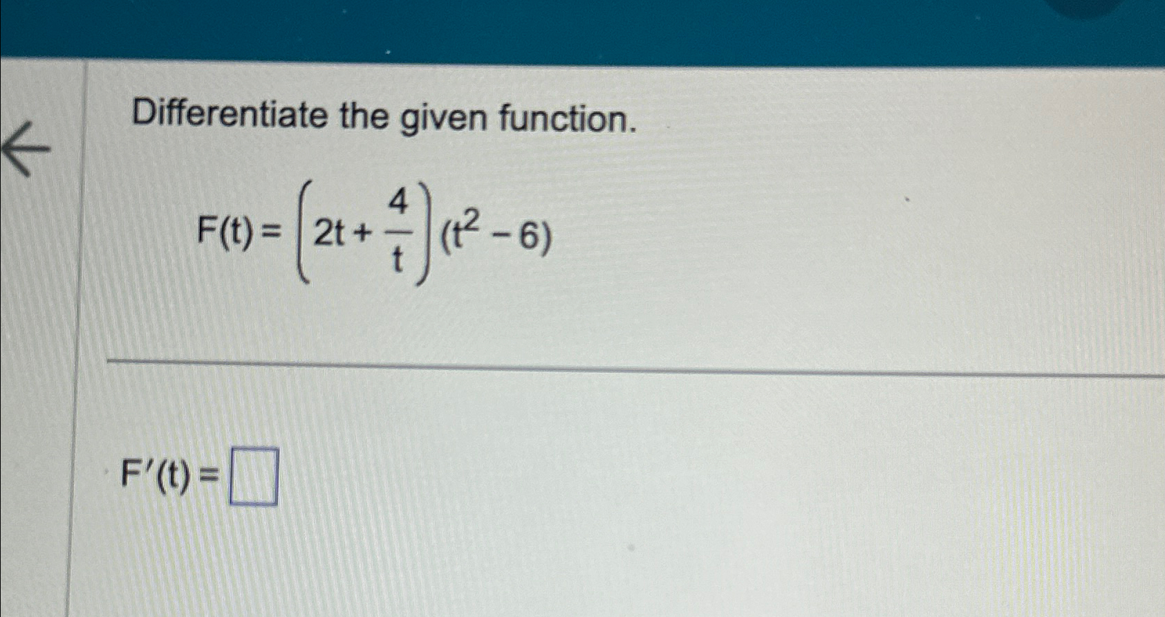 Solved Differentiate the given | Chegg.com