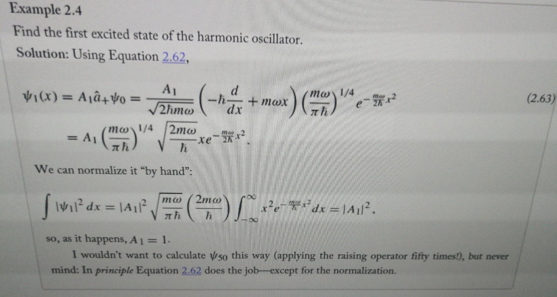 Solved Find the first excited state of the harmonic | Chegg.com