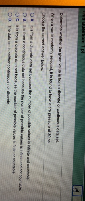 Solved Inis Question: 1 pt Determine whether the given value | Chegg.com Solved Inis Question: 1 pt Determine whether the given value | Chegg.com