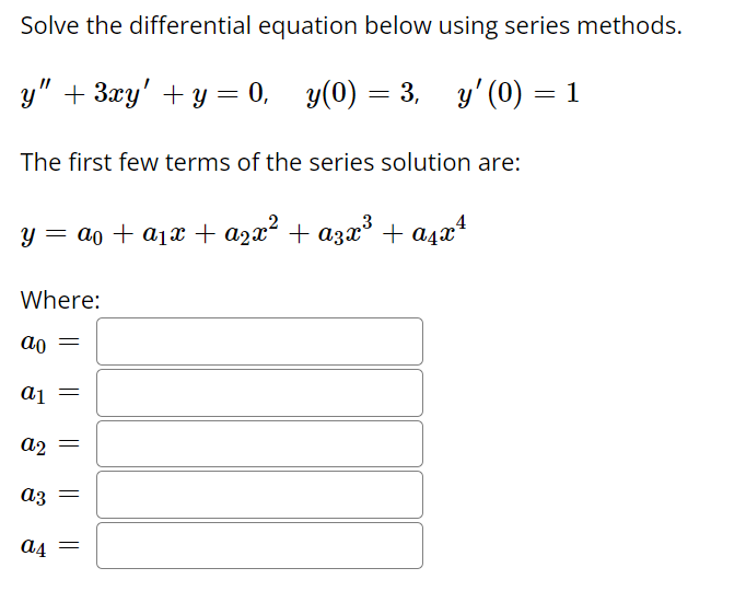 Solved Solve the differential equation below using series | Chegg.com
