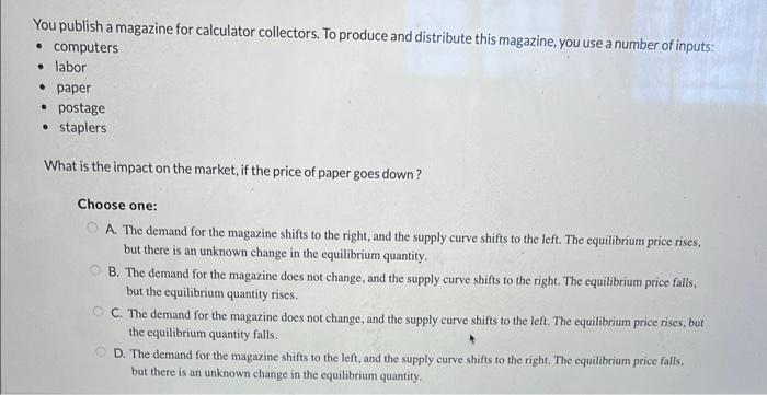 Solved You publish a magazine for calculator collectors. To | Chegg.com