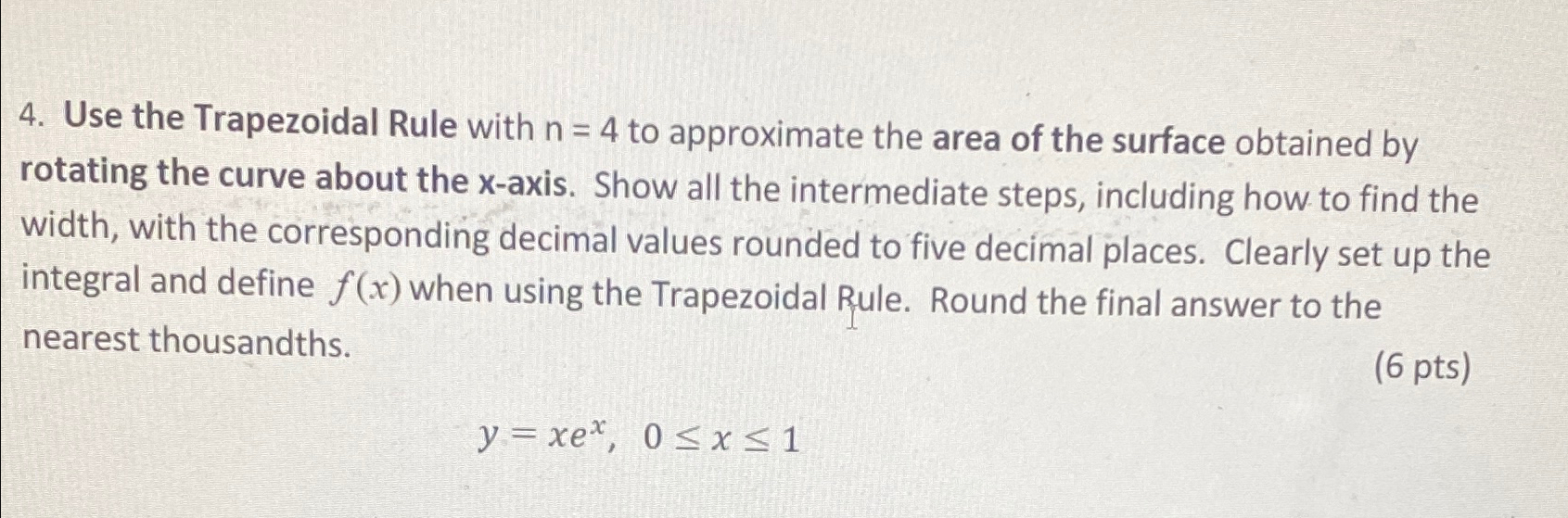 Solved Use the Trapezoidal Rule with n=4 ﻿to approximate the | Chegg.com