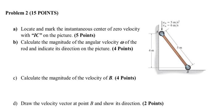Solved a) Locate and mark the instantaneous center of zero | Chegg.com