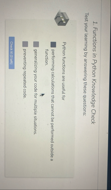 Solved Functions In Python Knowledge Checktest Your Learning 3772