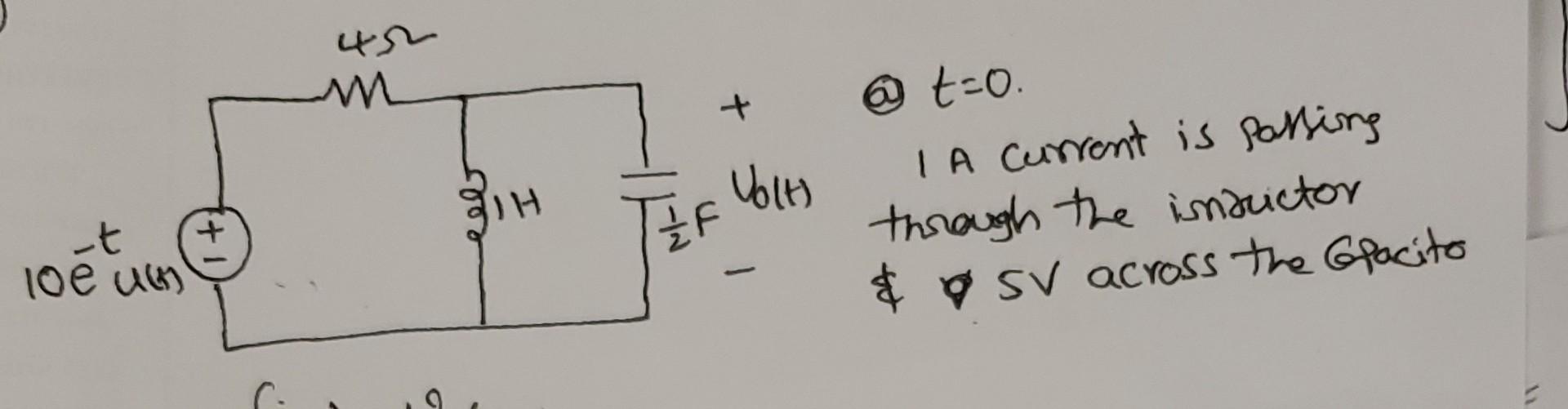 Solved t=0. 1A current is passing through the inductor and | Chegg.com