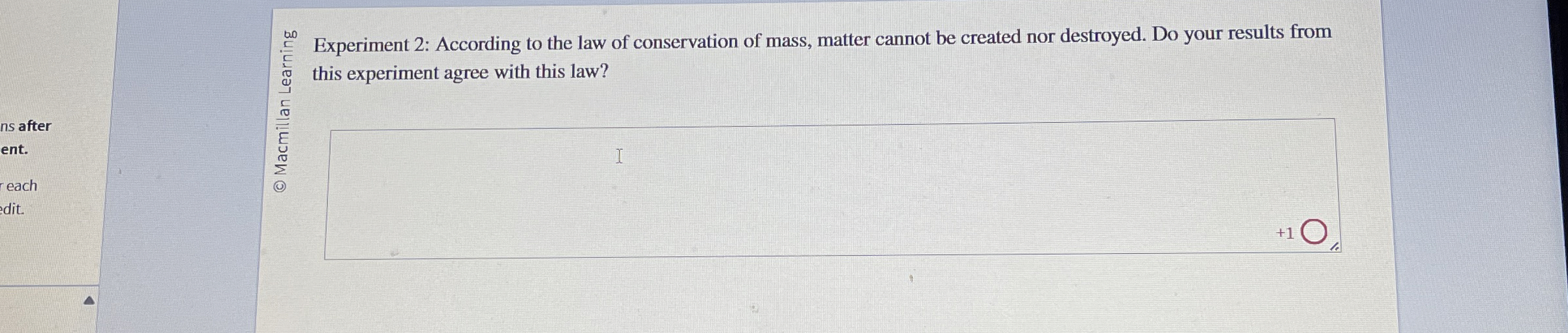 Solved Experiment 2: According to the law of conservation of | Chegg.com