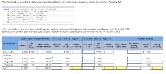 Solved Using calculations based on a perpetual inventory | Chegg.com