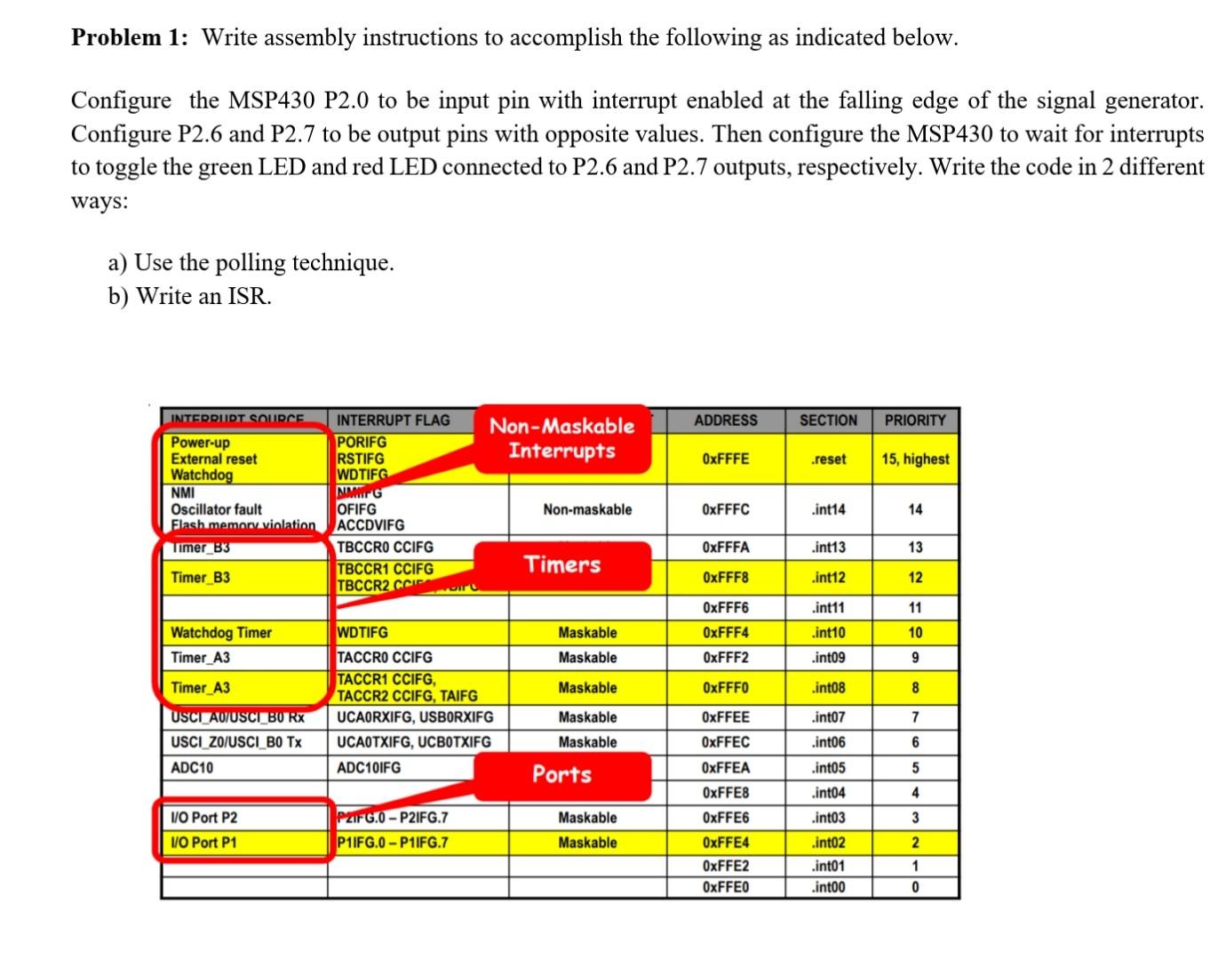 Problem 1: Write assembly instructions to accomplish | Chegg.com