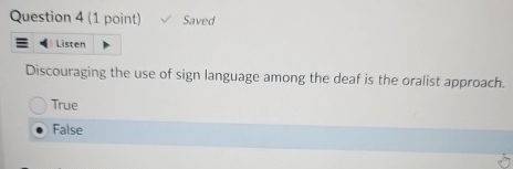 High Quality SOLUTION Question 4 ﻿Discouraging the use of sign language ...