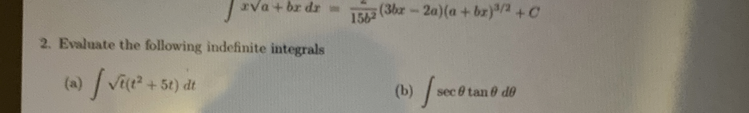 Solved Evaluate the following indefinite | Chegg.com