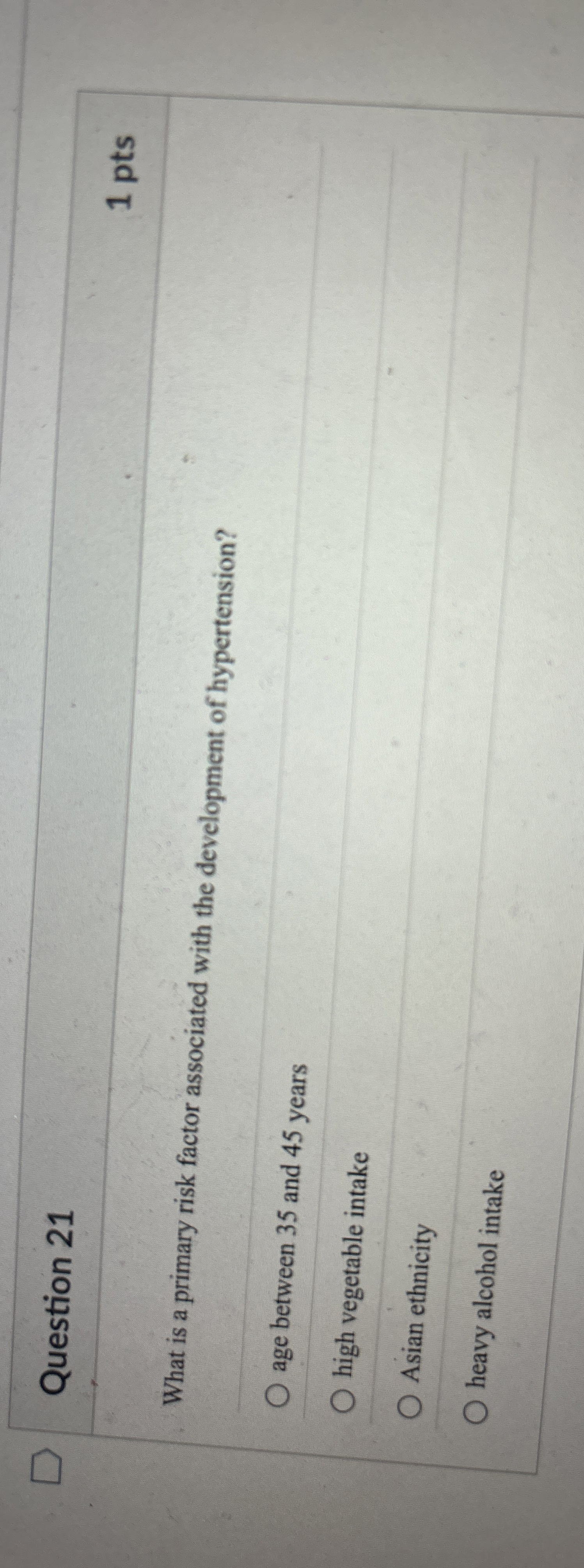 Question 211 ﻿ptsWhat is a primary risk factor | Chegg.com