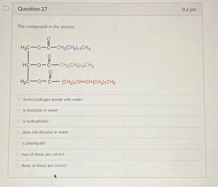 Solved The compound in the picture forms hydrogen bonds with | Chegg.com