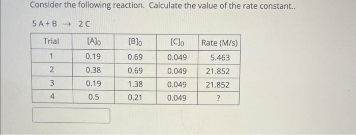 Solved Consider the following reaction. Calculate the value | Chegg.com