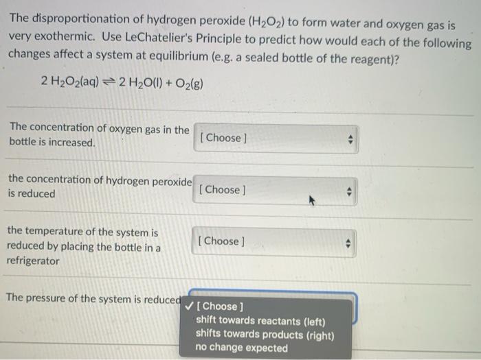 Solved The disproportionation of hydrogen peroxide (H2O2) to | Chegg.com