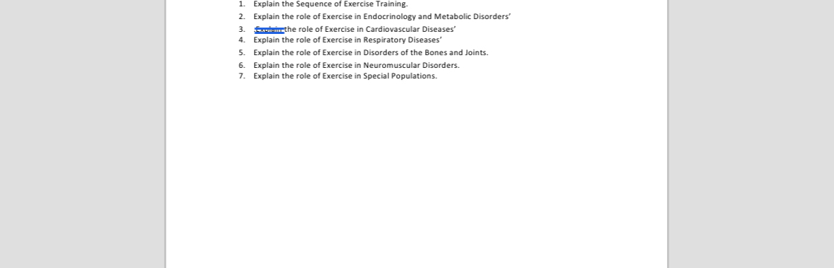 Solved Explain the Sequence of Exercise Training.Explain the | Chegg.com