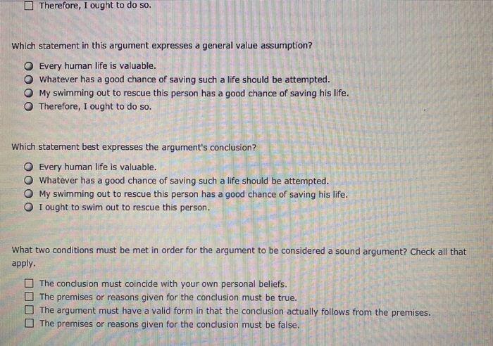 Solved 9. The Structure of ELLA Ethical Arguments and Value | Chegg.com