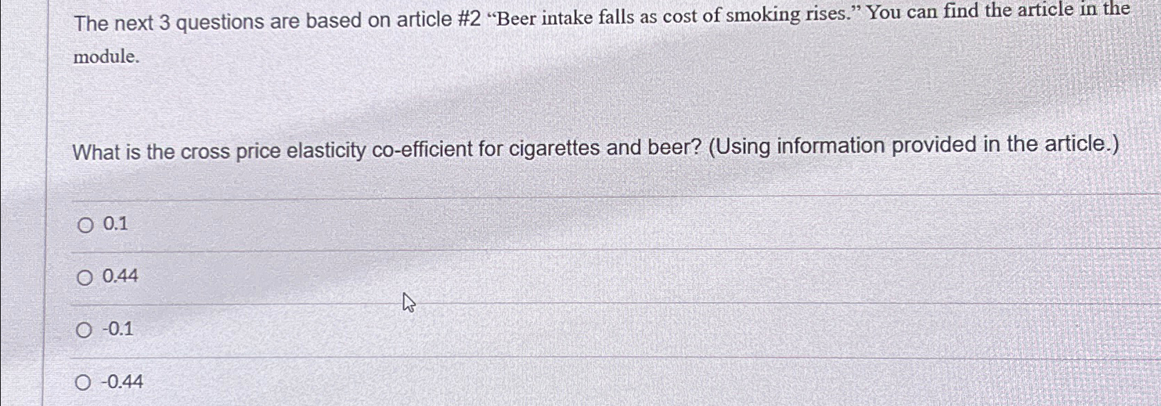 Solved The next 3 ﻿questions are based on article #2 ﻿"Beer | Chegg.com