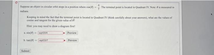 Solved Suppose An Object In Circular Orbit Stops In A