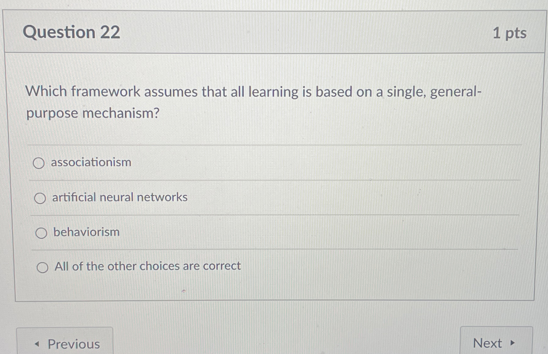 Solved Question 221 ptsWhich framework assumes that all | Chegg.com Solved Question 221 ptsWhich framework assumes that all | Chegg.com
